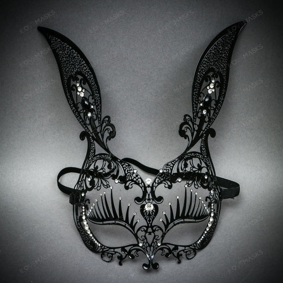 ILOVEMASKS | Accessories | Bunny Rabbit Metal Laser Cut Silver ...